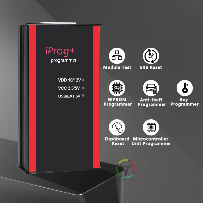 IPROG Pro V87 Full Set ECU Key Programmer Iprog+ Eeprom IMMO Car Radio Airbag Reset Dashboard ...