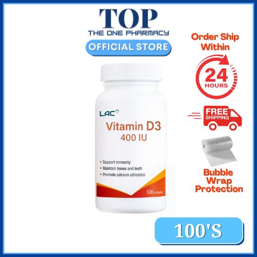 LAC Vitamin D3 400IU (100 Softgels) | Shopee Malaysia