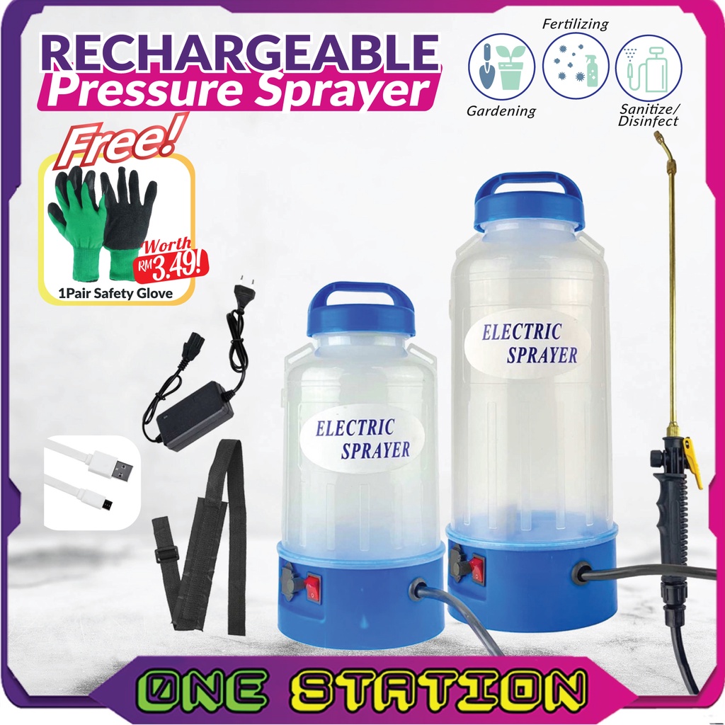 5 / 8 Litre Rechargeable Garden Pressure Pump Sprayer Plastic Pesticide ...