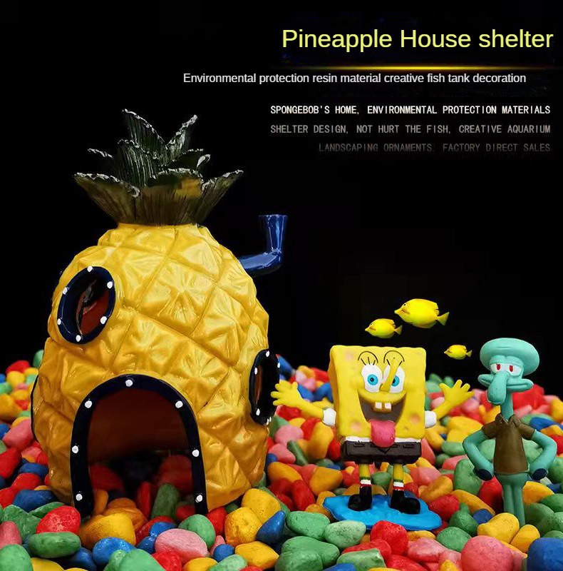 SpongeBob Fish tank pineapple house SpongeBob ornaments cichlid ...