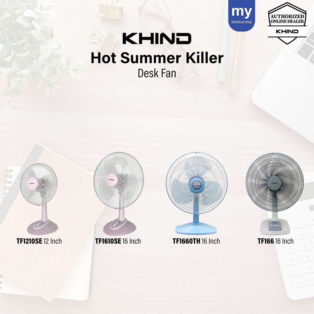 Khind 12 inch 16 inch desk fan table fan TF1210SE TF1610SE TF1660TH ...