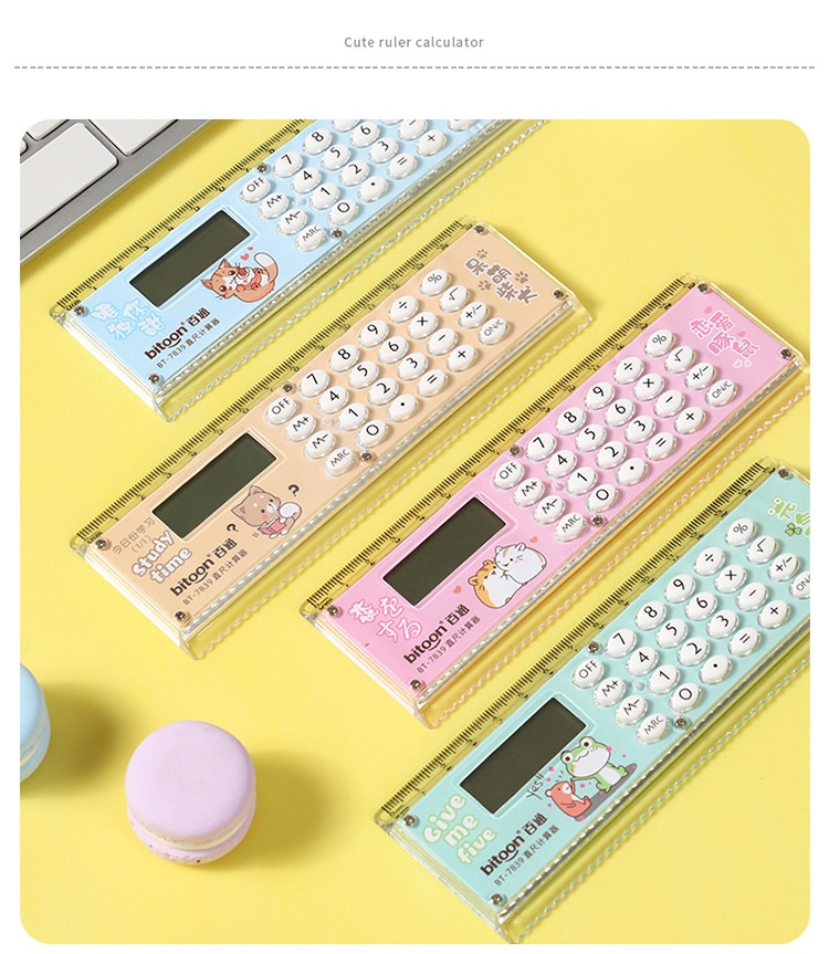 Angel Mark Multifunction 2 in 1 Calculator And Ruler Mini Finalcial ...