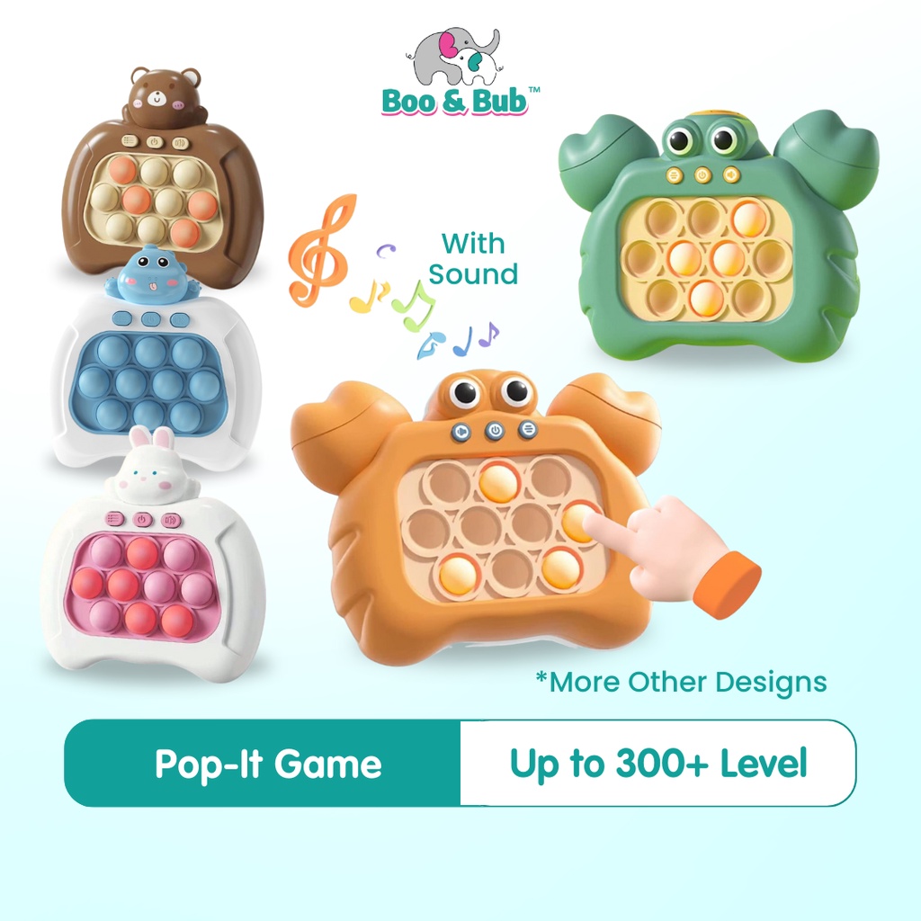 Boo&Bub Pop It Push Bubble Game Challenge Fidget Toys with LED Game ...