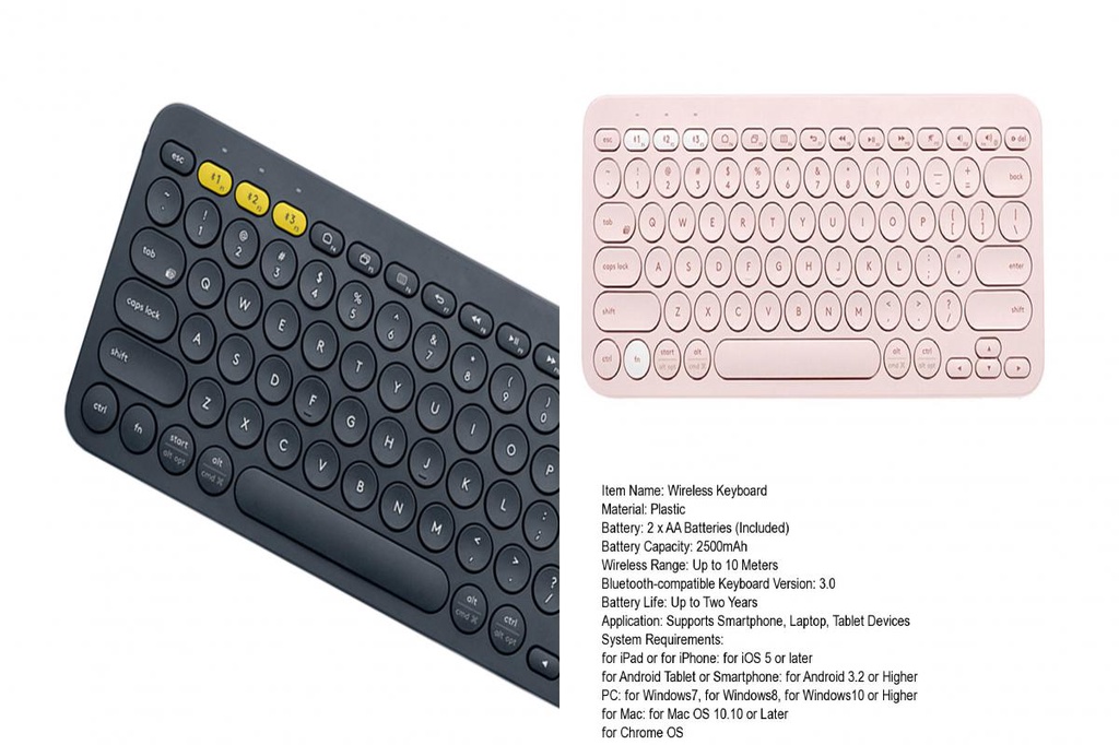 RGA Portable Tablet Wireless Keyboard Office Equipment Dual-mode Switch ...