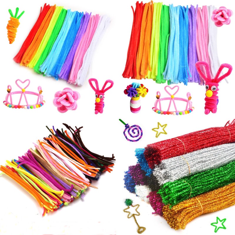 100Pcs Colorful Twisting Sticks DIY Crafts Kids Pipe Cleaners Durable ...