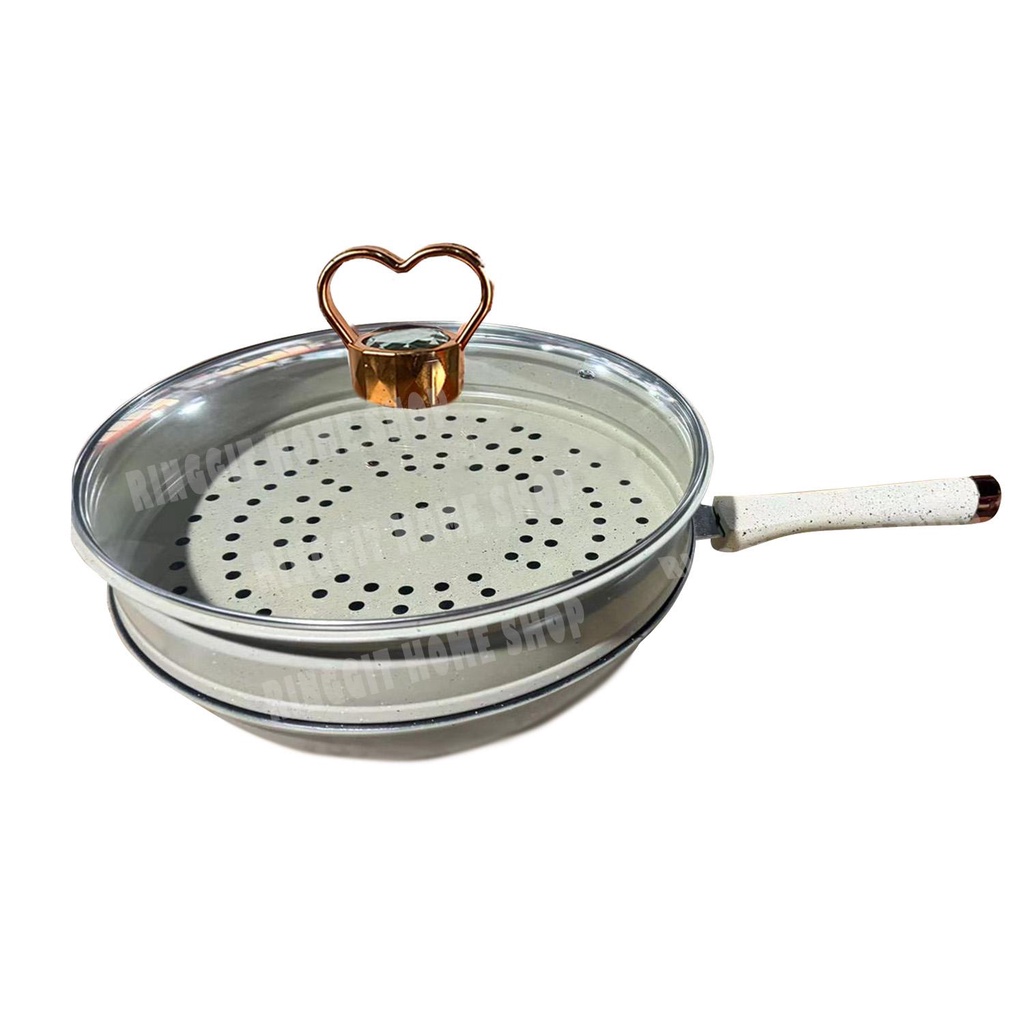 Swiss Thomas Household Queen Nonstick Pot Steamer, Frying Pan Pot with ...