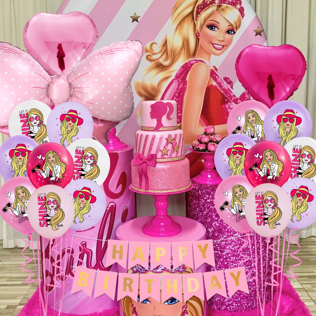 Barbie Balloon Set for Girls Children Baby Adult Foil Barbie Balloons ...