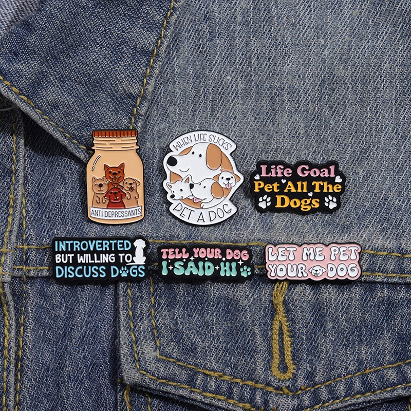 Colourful Letter Texts Enamel Pins Brooches Cartoon Quotes Dialogue ...