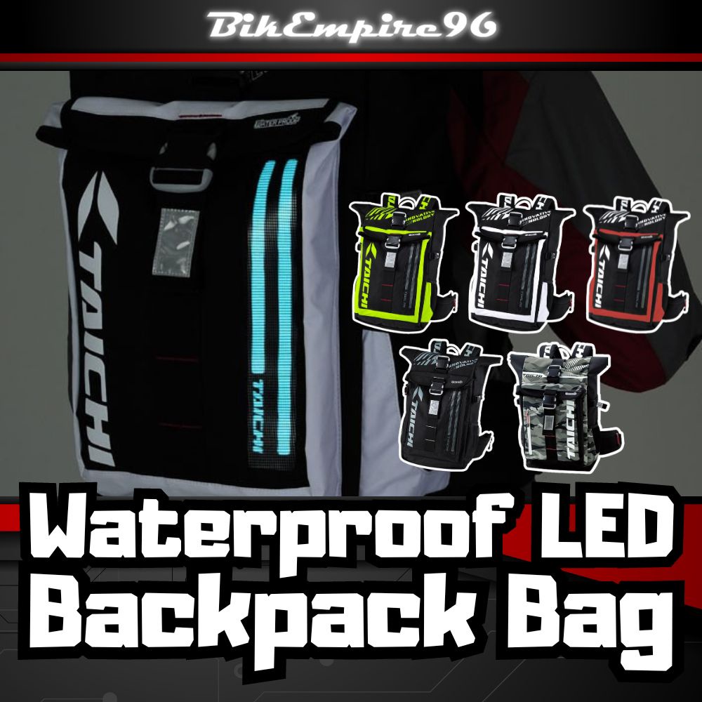Taichi Waterproof LED Backpack (30 Litres) Bag Motorcycle Riding Bag ...