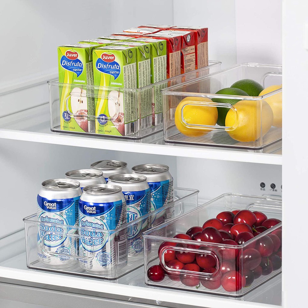 Refrigerator Organizer Bins-Stackable Fridge Organizers with Handles ...