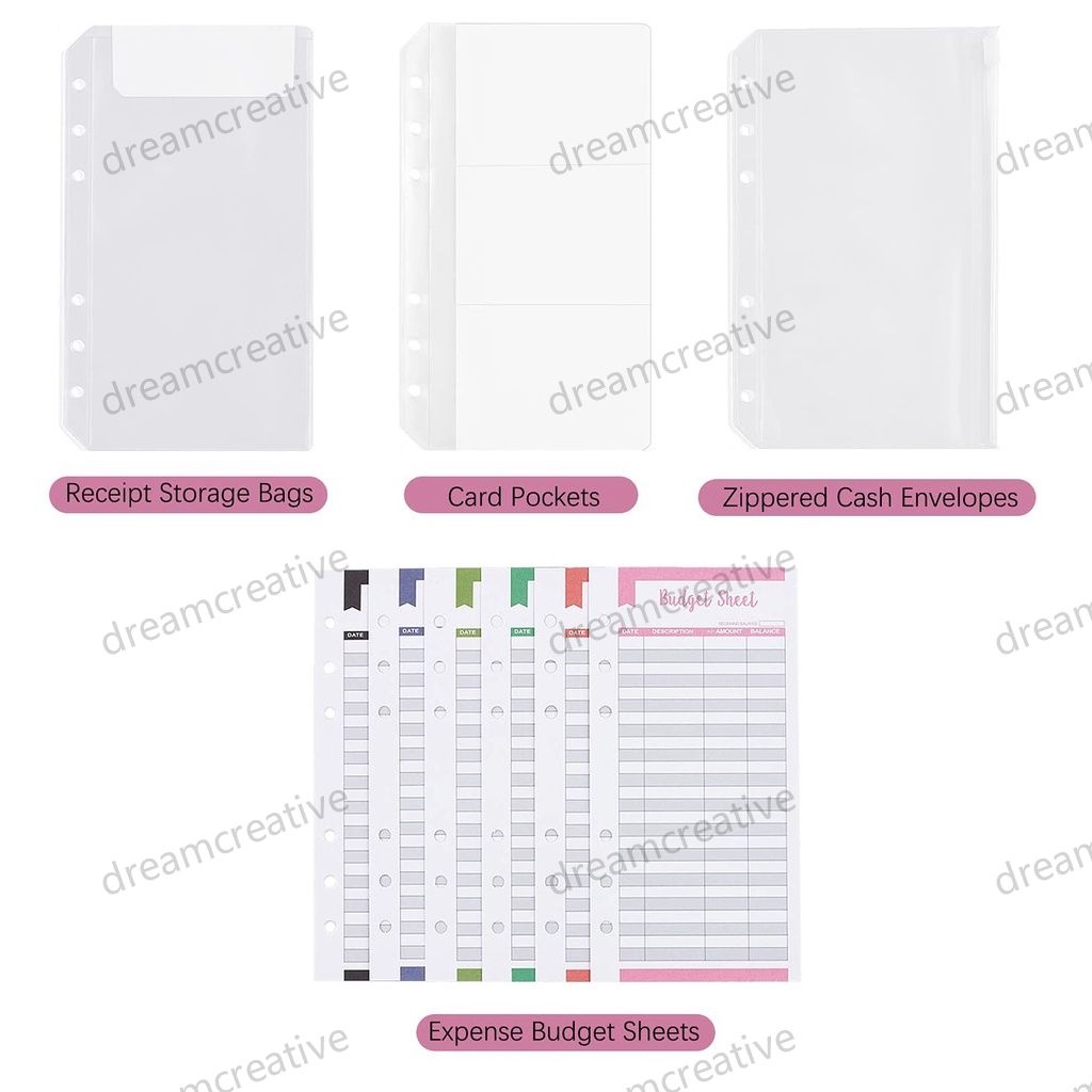 A6 Notebook Binder Budget Cash Planner Book Saving Money Organizer PU ...