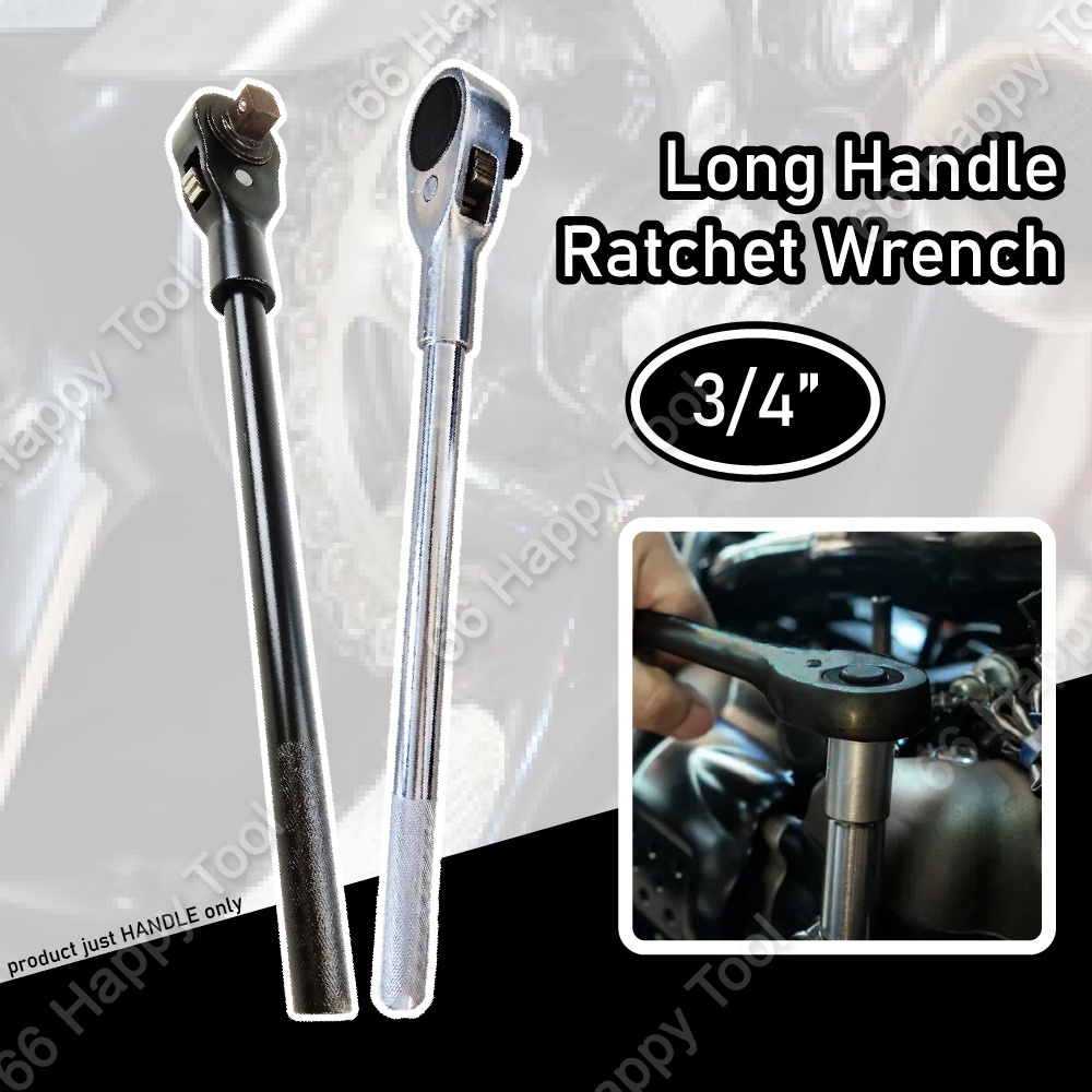 3/4" Heavy Duty Ratchet Wrench Socket Long Handle 19mm Square Drive ...