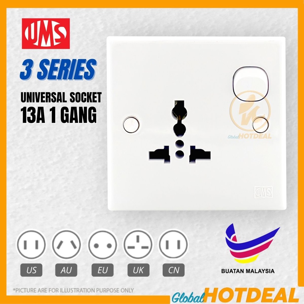 UMS 3-SERIES 13A MULTI SWITCH SOCKET Universal Switched Socket Outlet ...