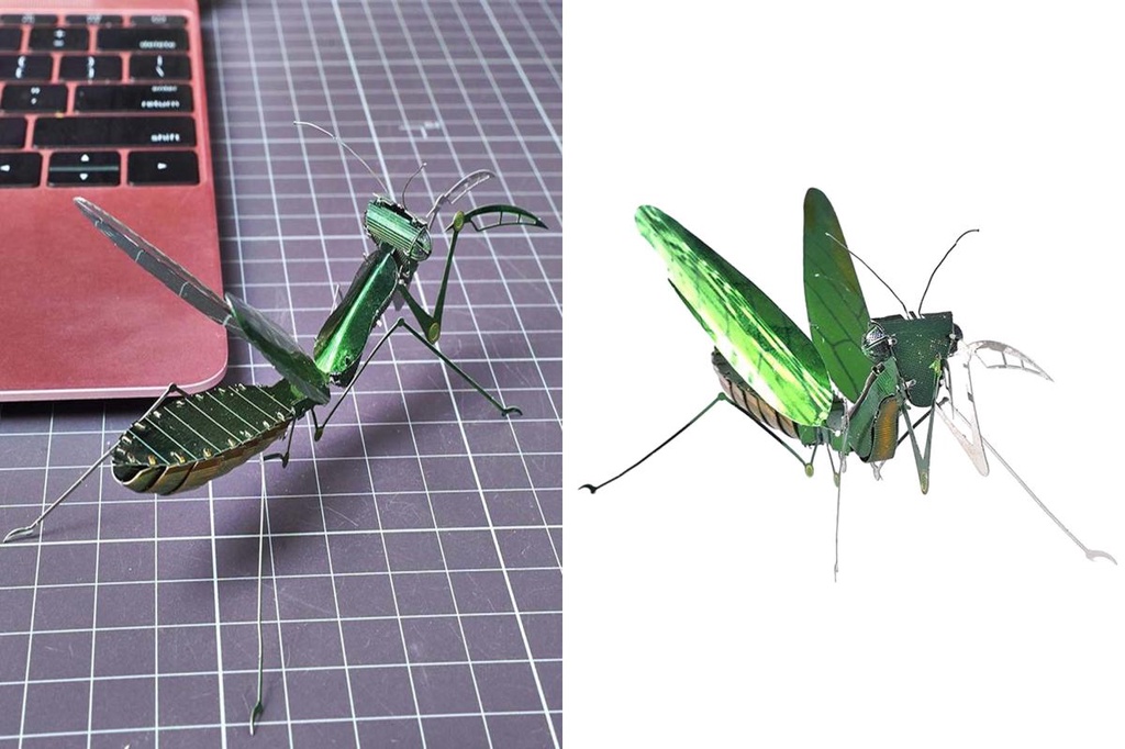 {halfa} Lifelike Mantis Statue Realistic Metal Praying Mantis 3d Puzzle ...