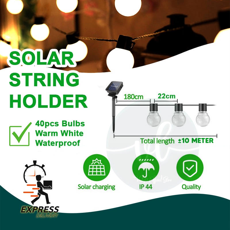 Outdoor Hanging String Light Bulb Set Lamp Holder Lampu Raya Waterproof ...