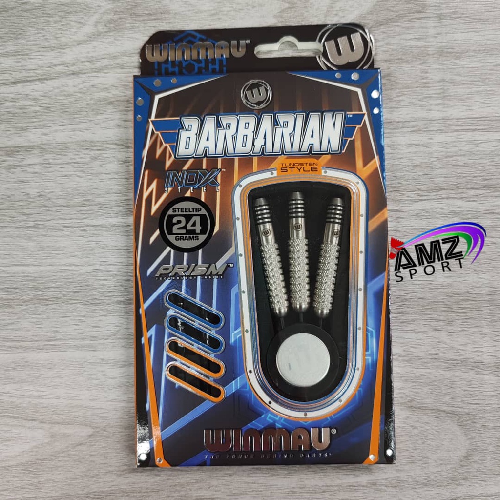 WINMAU BARBARIAN Steeltip Darts Inox Steel Knurled Grip 22g /24g ...