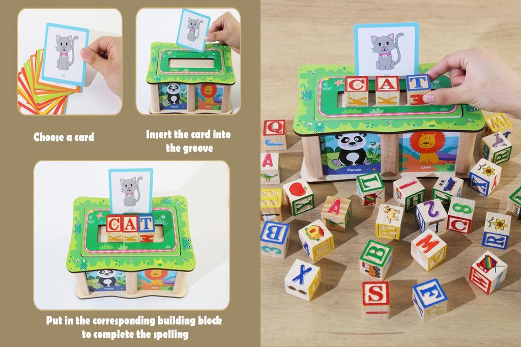 Abc Wooden Block Wooden Letter Blocks Kids Educational Wooden Block Set ...