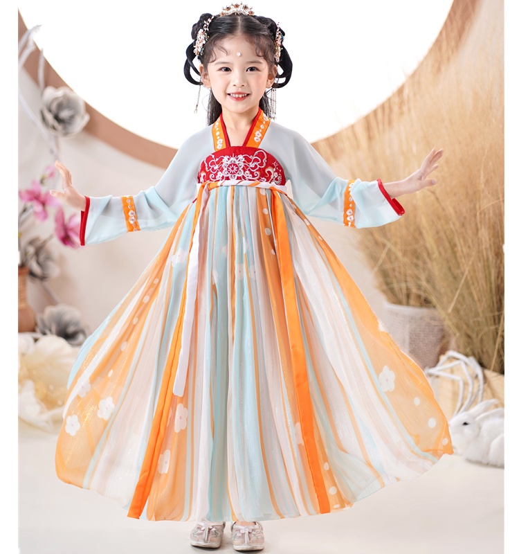 EASY WEARHOUSE Traditional Clothes Girls Long Sleeve Dress Hanfu ...
