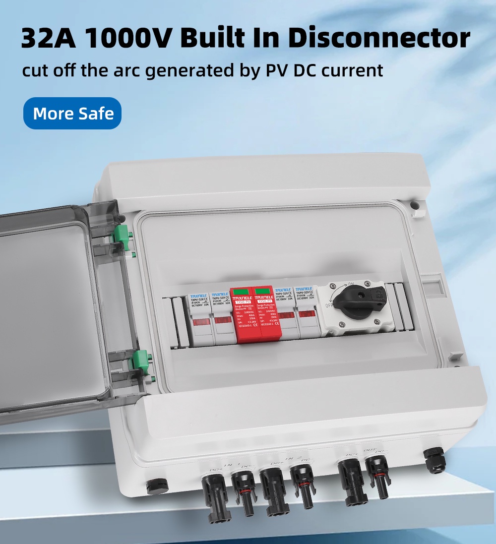 Solar photovoltaic PV Combiner Box 2 input 2 out 2 String Surge ...