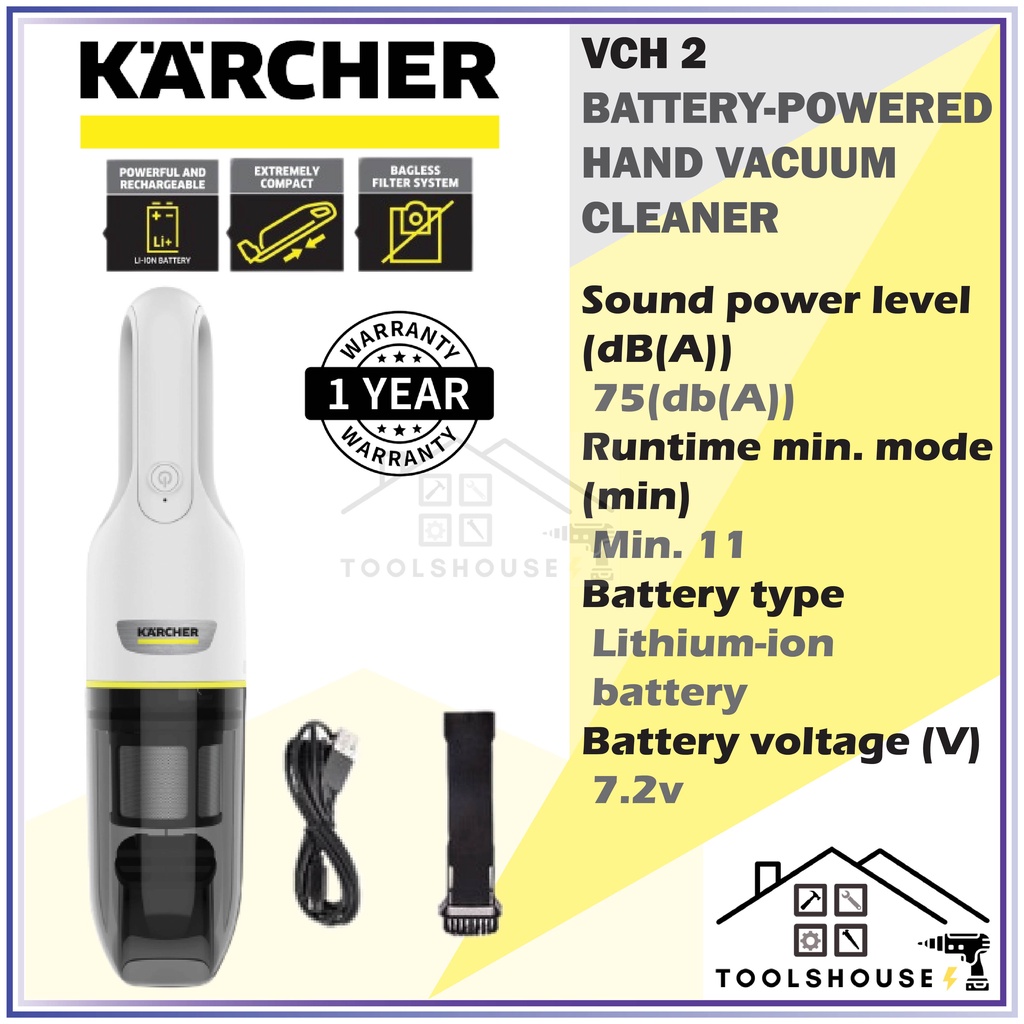 Karcher VCH 2 Cordless Handheld Vacuum Cleaner 迷你吸尘机 车用吸尘机 无线吸尘机 VCH2 ...