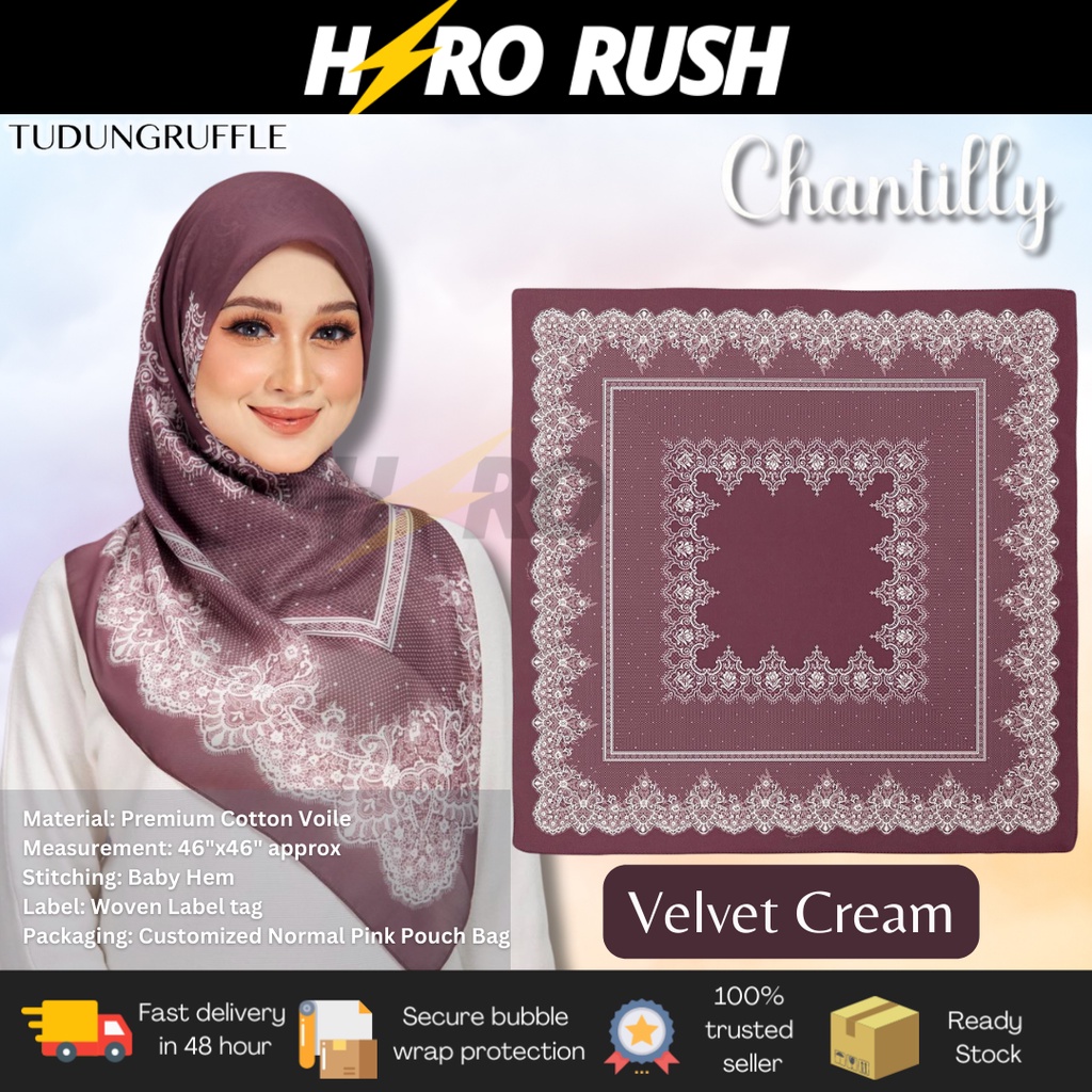 Tudung Ruffle Latest Printed Collection - Premium Cotton Voile and ...