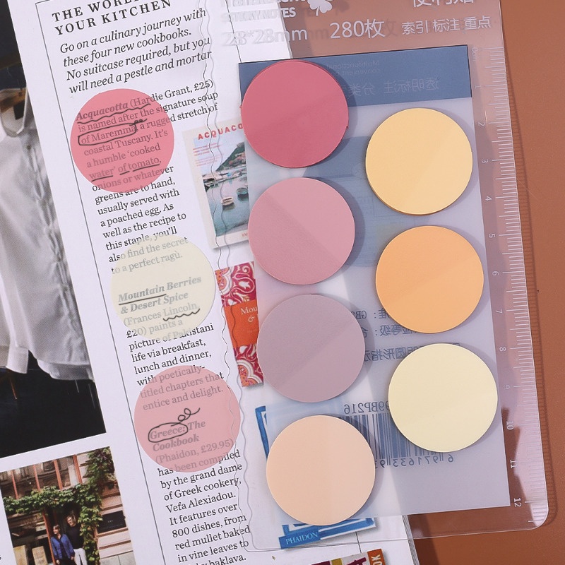1 Set Macaroon Round Emphasis Mark Index Notes Post-it / Portable ...
