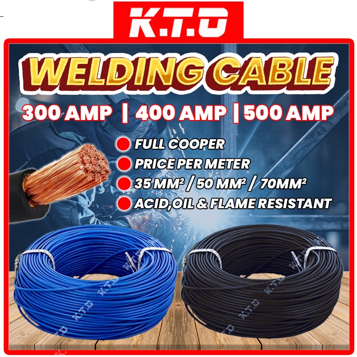 300AMP 400AMP 500AMP Welding Cable Heavy Duty Full Pure Copper Cable ...