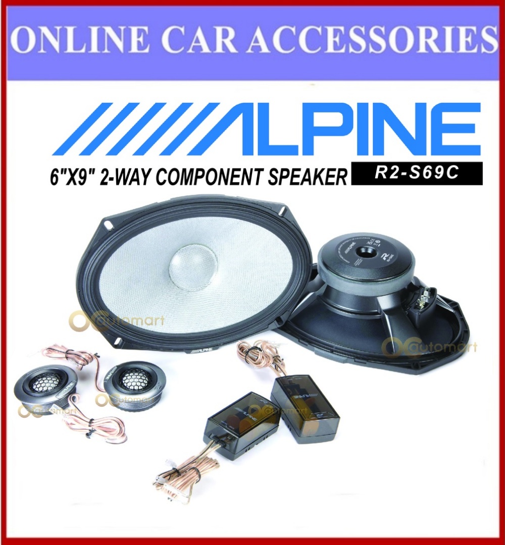 Alpine R2-S69C 6x9” Inch Component 2-Way R-Series Speakers 300 Watts ...