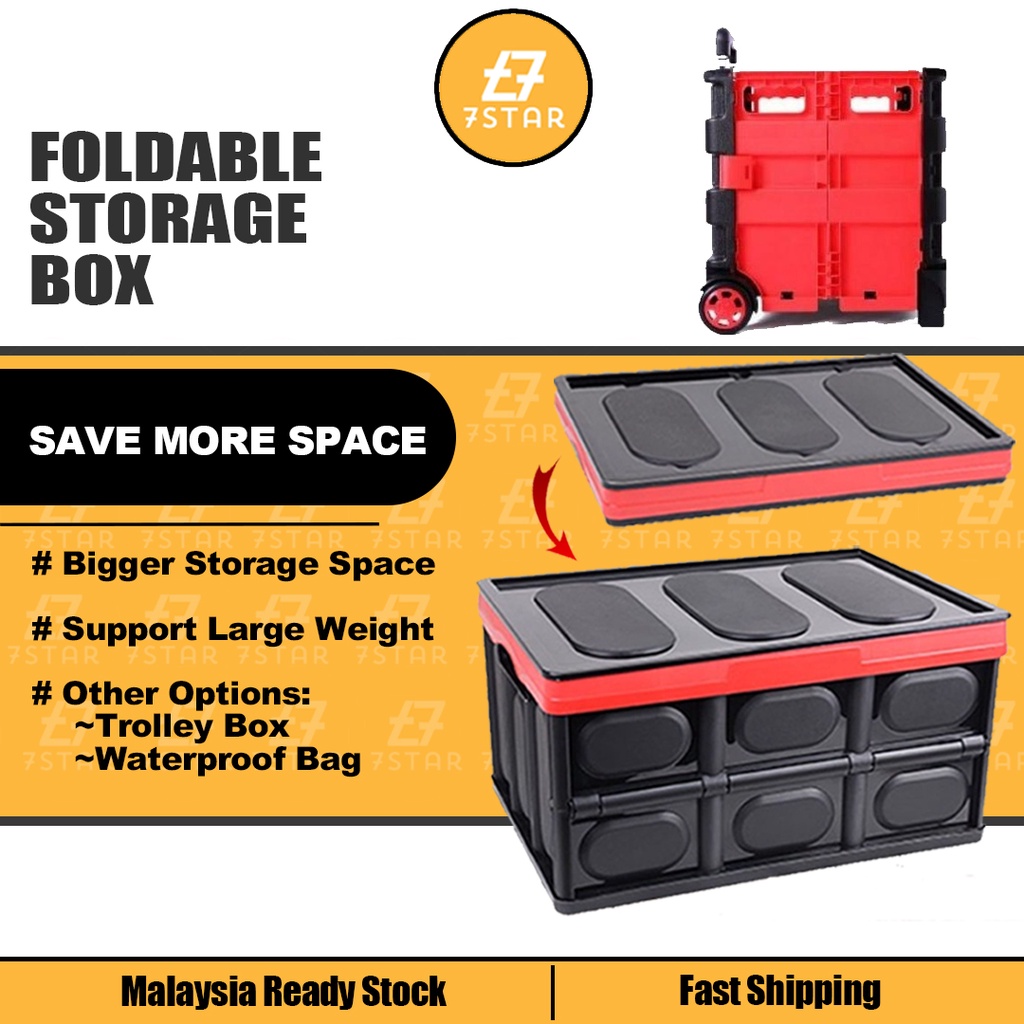 7star Foldable Storage Box Trolley Box Collapsible Bin Container Box ...