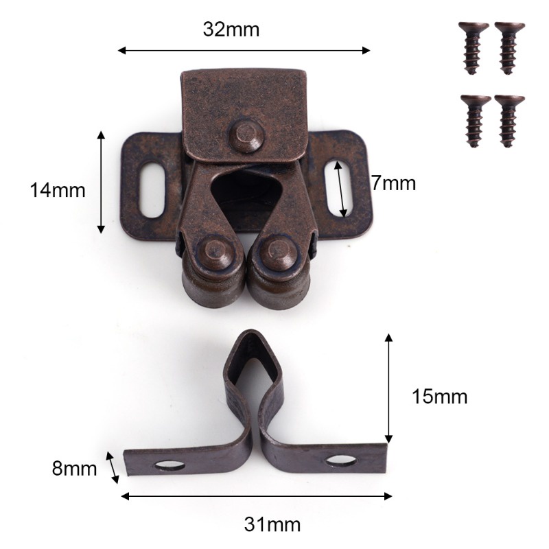 40/50/60mm Cabinet Copper Touch Beads Lock - Self-Locking Door Spring ...