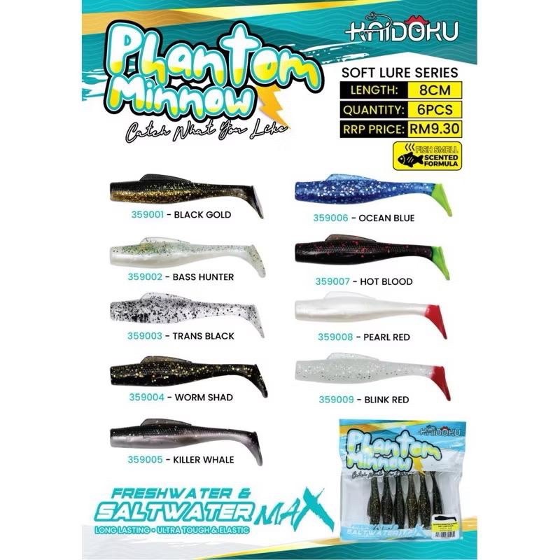 KAIDOKU PHANTOM MINNOW SOFT PLASTIC 6CM & 8CM (6PC/8PC) | Shopee Malaysia