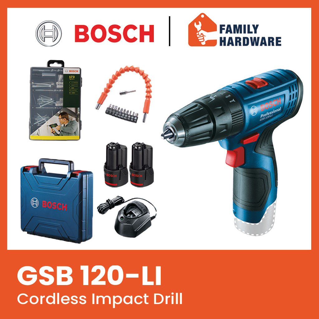BOSCH GSB 120-LI GEN 2 Cordless Impact Drill SOLO GBA 12V 2.0Ah Li-ion ...