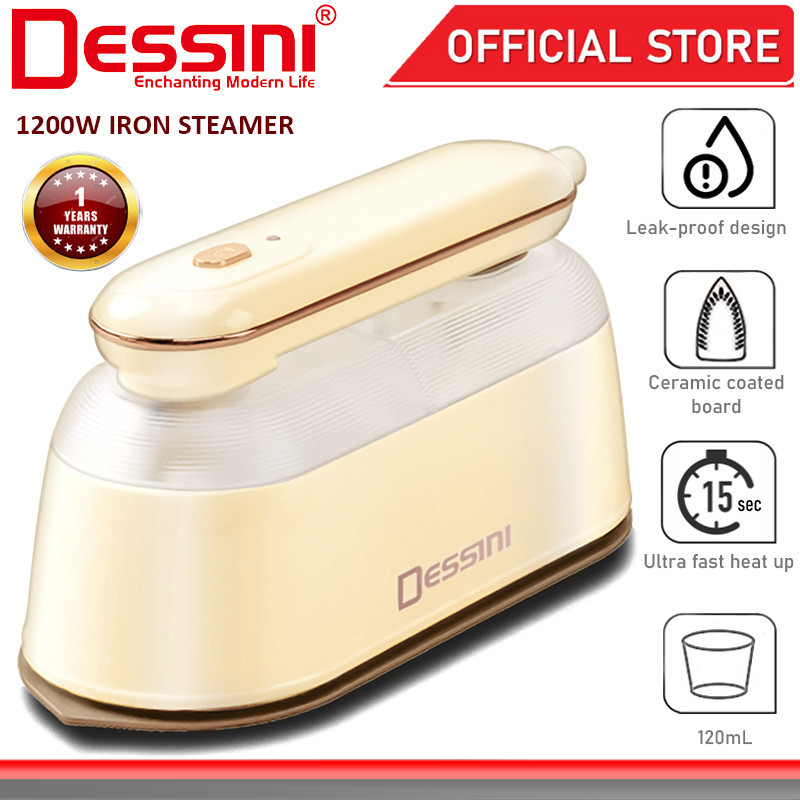 DESSINI ITALY 1200W Electric Ceramic Soleplate Garment Steam Iron ...