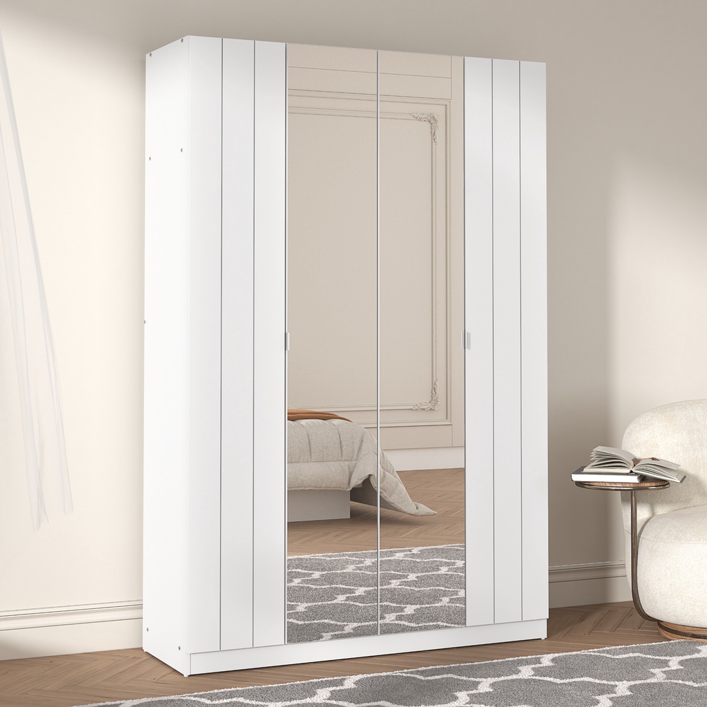 Synergy House Donna 4 Door Wardrobe with mirror Almari Baju Cermin ...