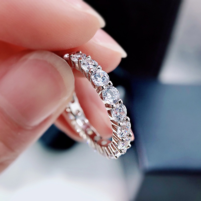 [with Gra Certificate] Fashion Single Row Full Diamond Ring Simple ...