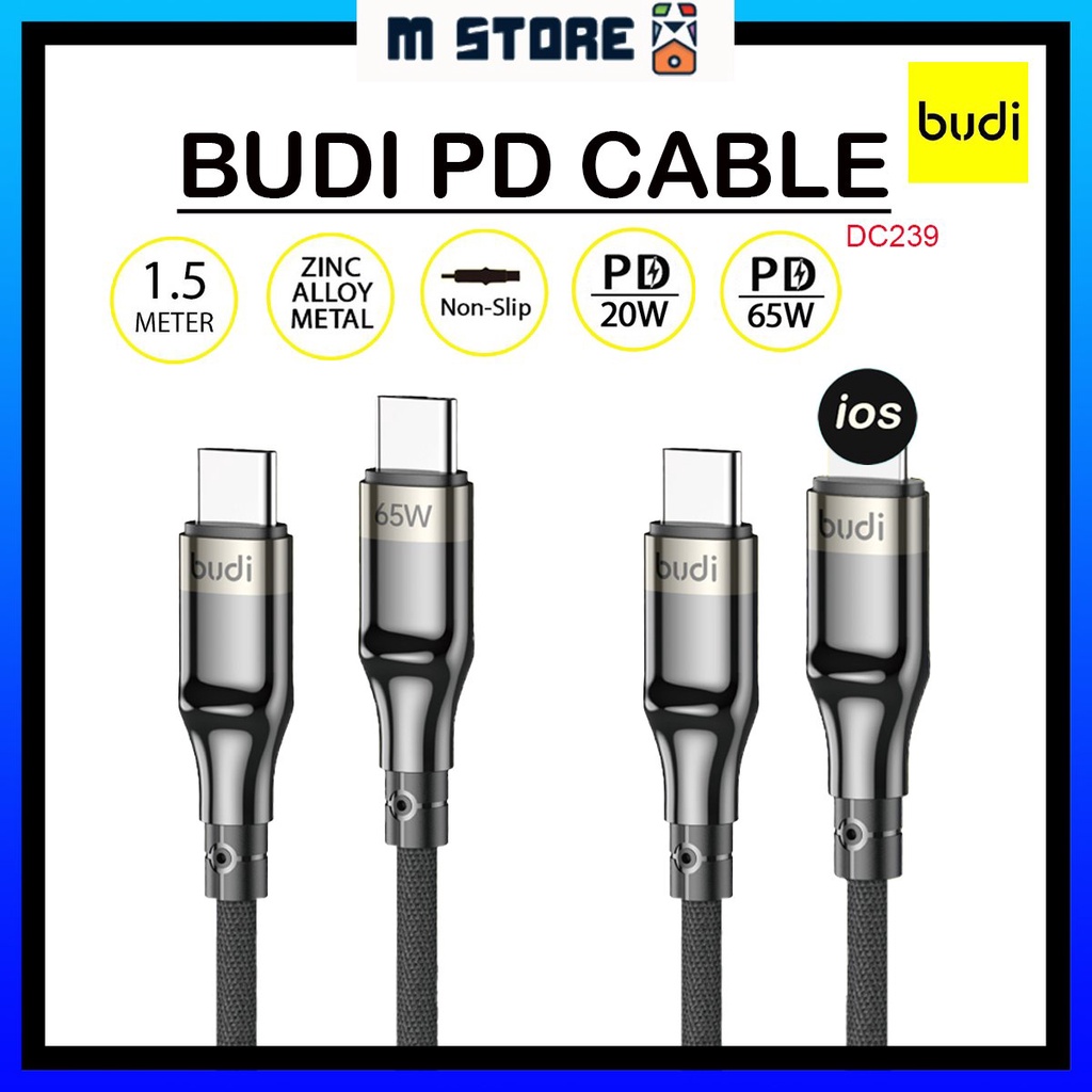 BUDI PD Cable 60W USB-C TO Type c Cable/20w USB-C To Iphone Cables Fast ...