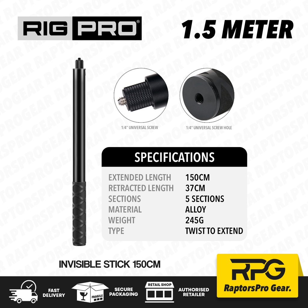1.5 Meter/2 Meter/3 Meter Super Long Invisible Selfie Stick Monopod ...