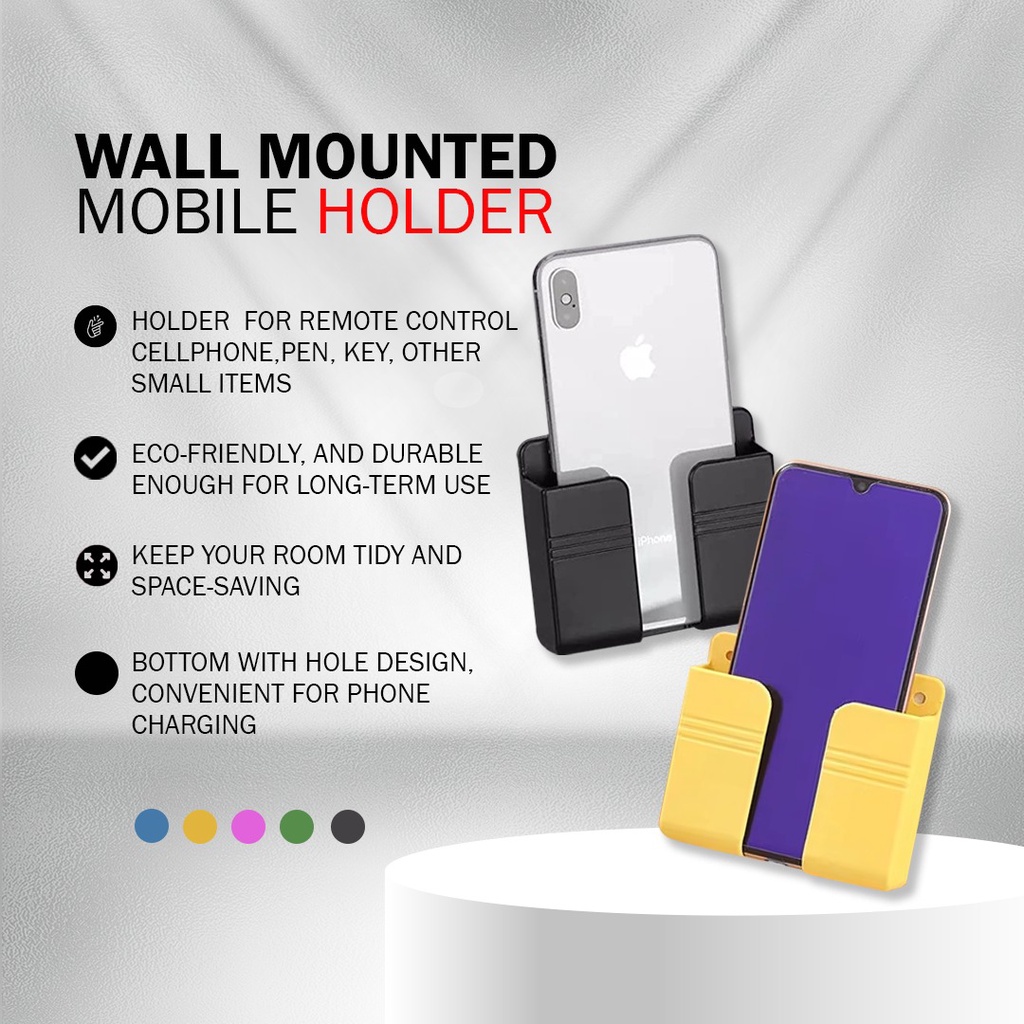 [READY STOCK]Wall Fixed Mount Holder Mobile Phone Charging Stand Lazy ...