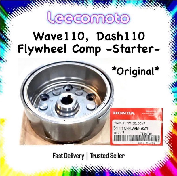ORIGINAL HONDA WAVE DASH 110 WAVE110 DASH110 FLY WHEEL COMP STARTER ...