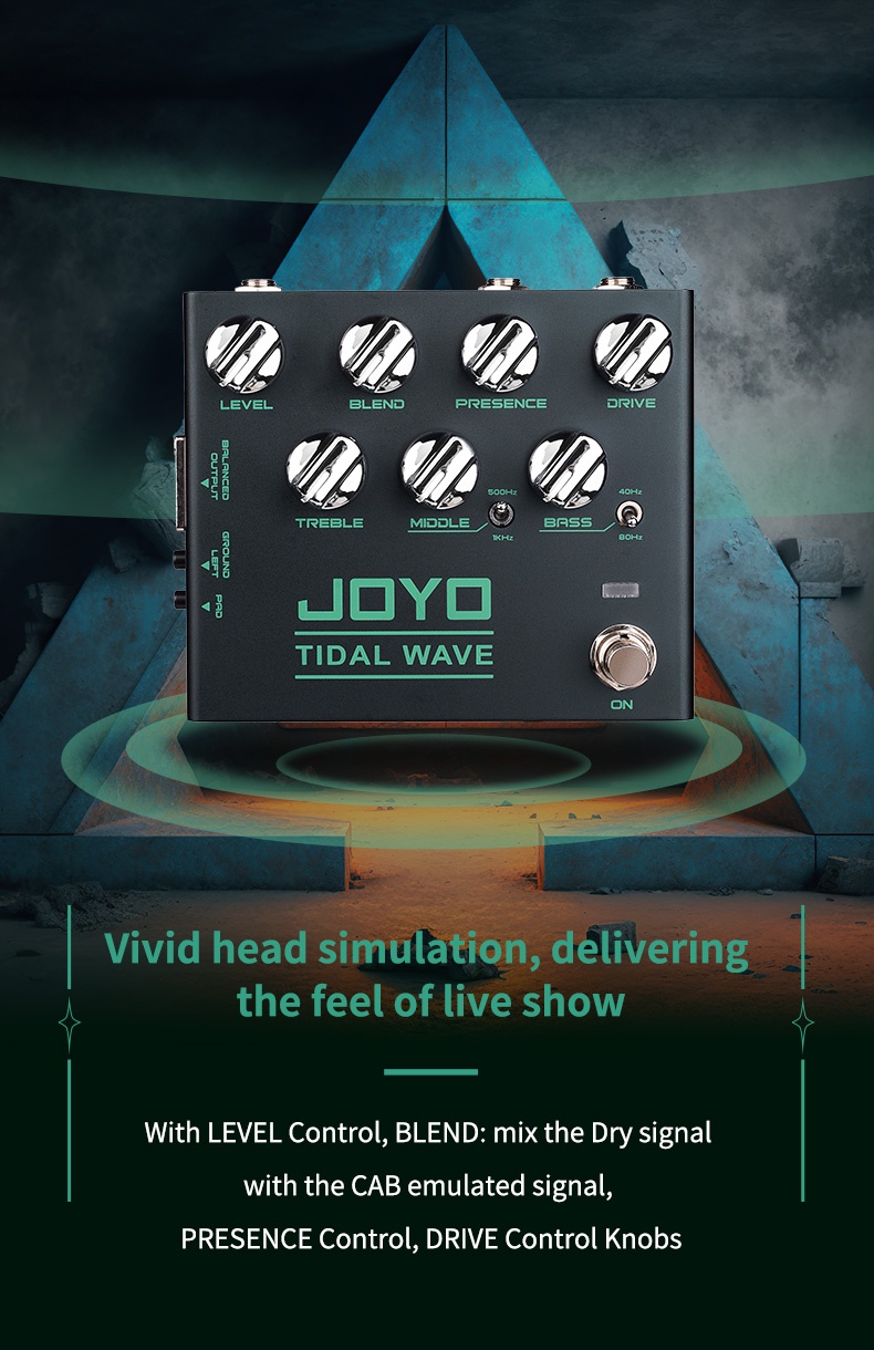 TIDAL WAVE by JOYO R-30: Bass Preamp Guitar Effect Pedal with 3-Band EQ ...