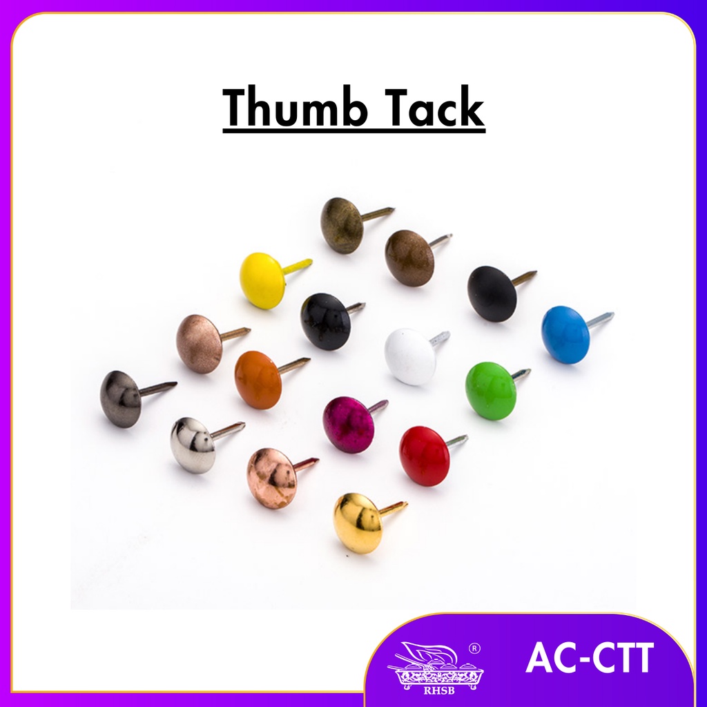 50PCS STEEL THUMB TACK / PUSH PINS / PAKU TEKAN / PIN OFFICE / PAKU ...
