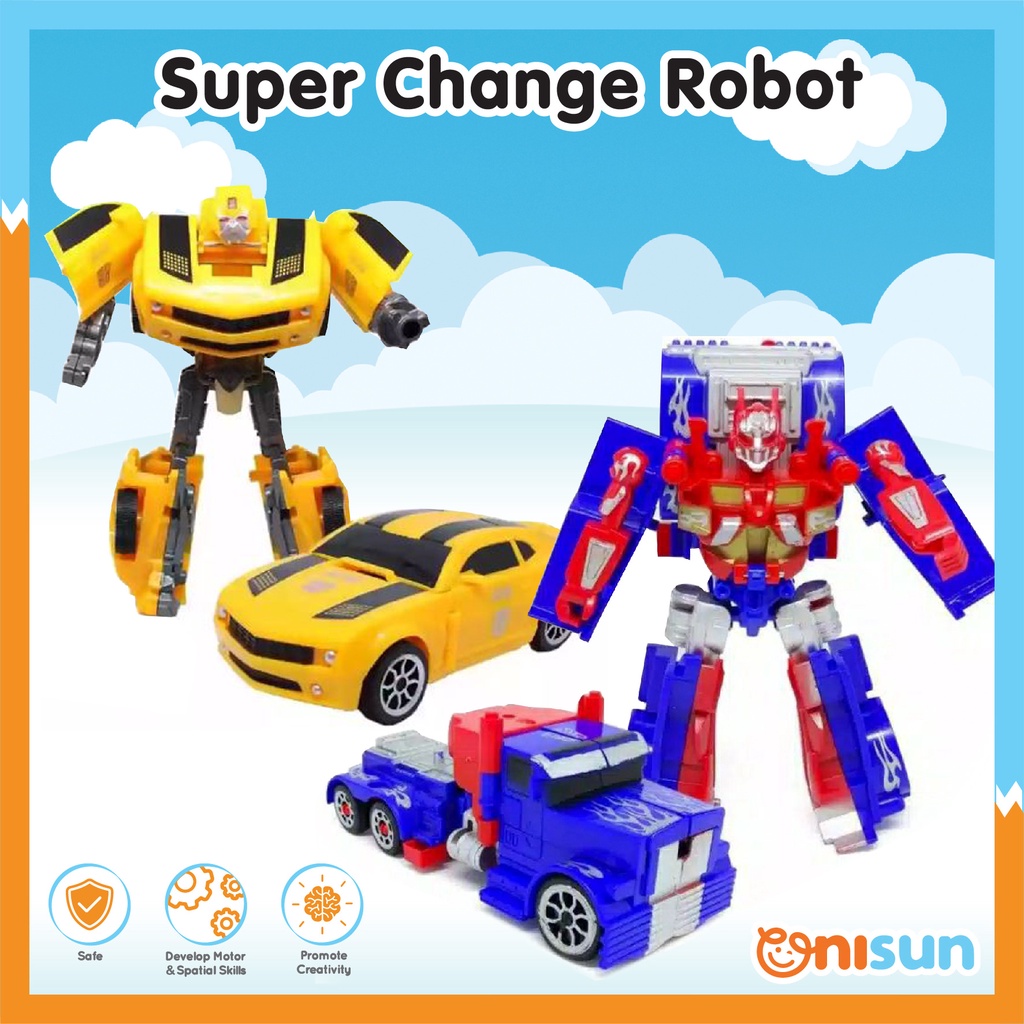 Kids Boy Action Transformable Super Change Robot Toy Playset (Mainan Robot) | Shopee Malaysia