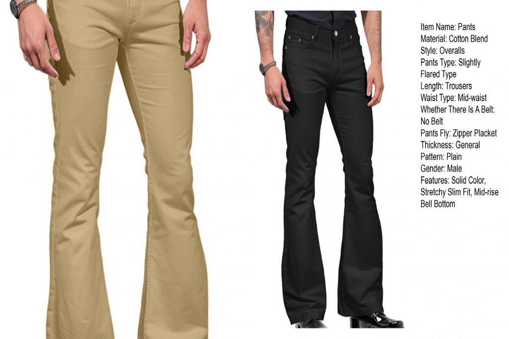 Retro-inspired Flared Pants Flattering Bell Bottom Trousers Stylish Men ...
