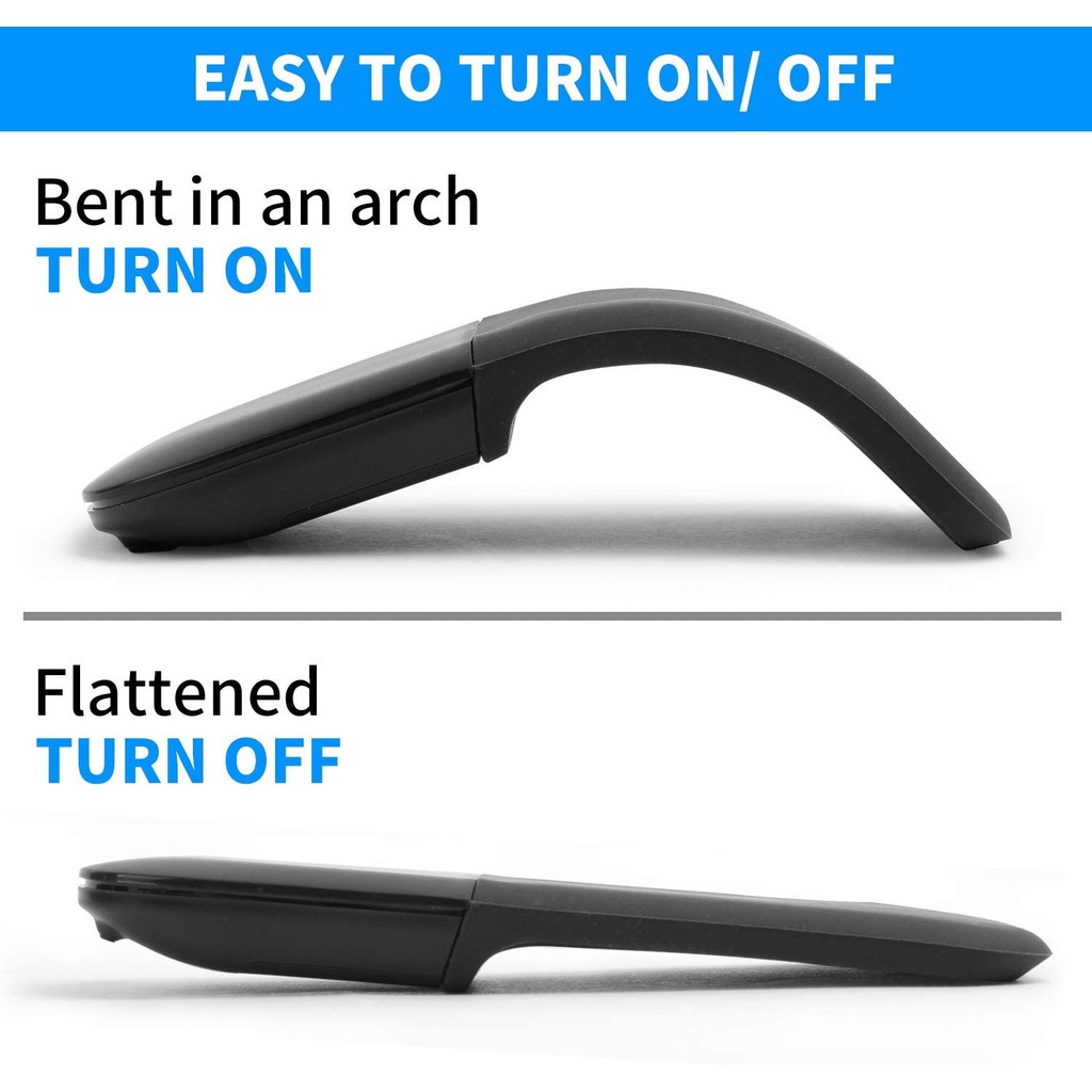 Foldable Bluetooth 4.0 Arc Mouse For Microsoft Surface Pro Portable ...