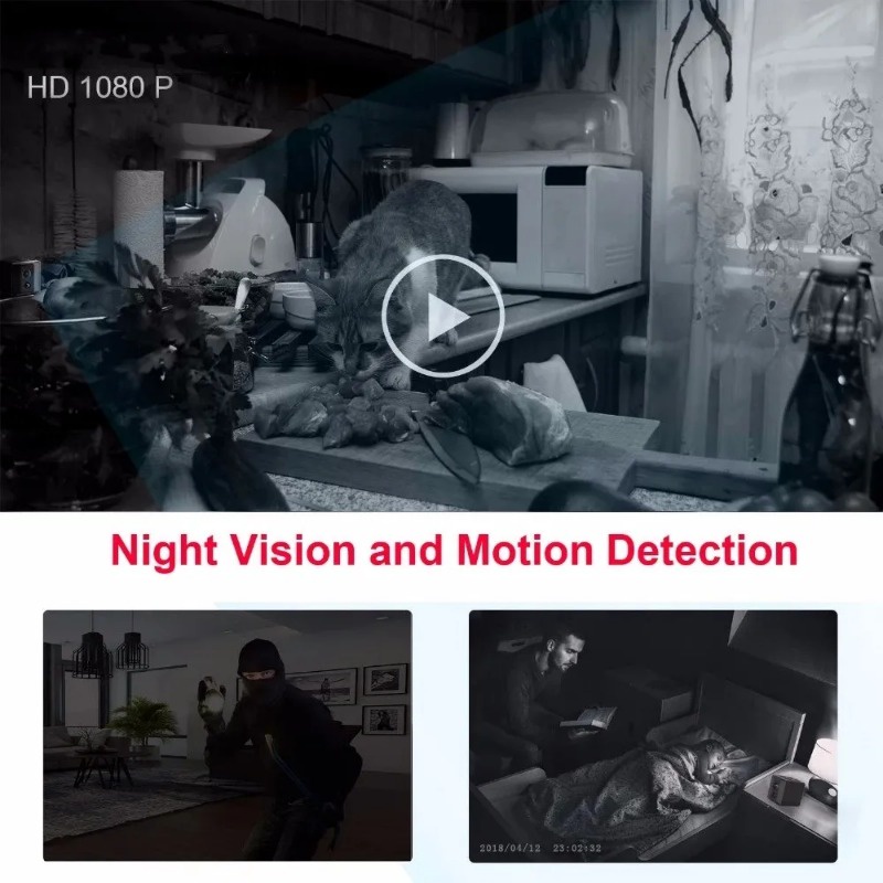 Mini Camera 1080P HD Night Vision Video Recorder Wide Angle Motion ...
