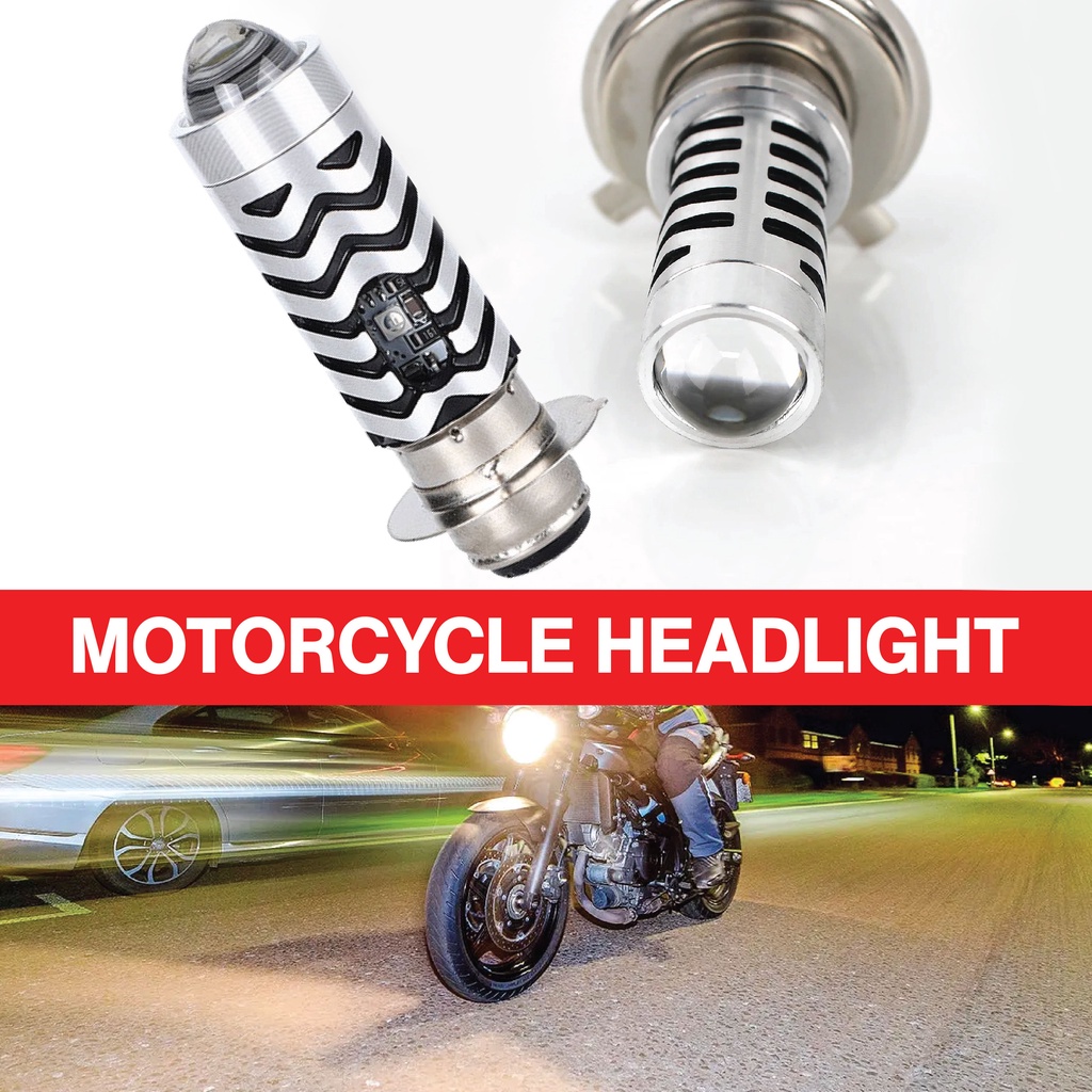 1PC Motorcycle LED Headlight Hi/Lo Beam H4 P15D Fisheye Lens Mini ...