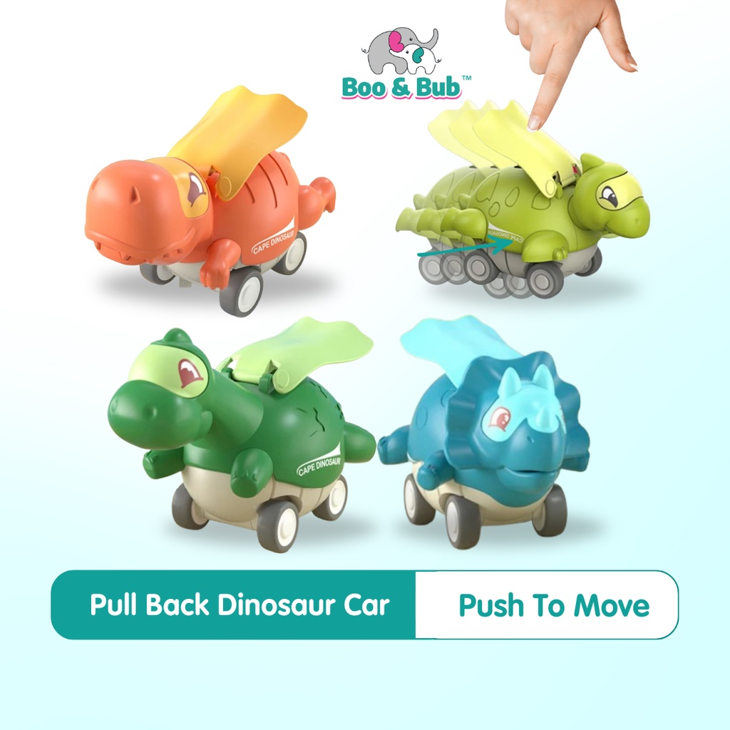 🐘Boo&Bub🐘 Pull Back Dinosaur Car | Kid Creative Sliding Inertia Cape ...