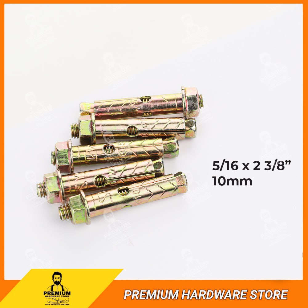 PREMIUM Sleeve Anchors 5/16 x 2 3/8 10mm (5 PCS) Metal Screw Wall Plug ...