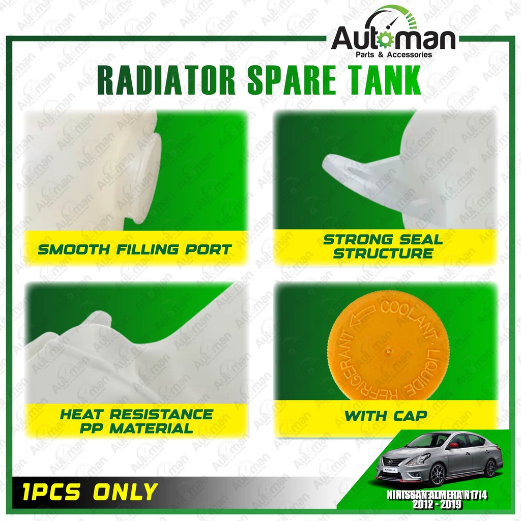Radiator Water Spare Tank Second Nissan Almera N17 2012 - 2019 Bottle ...