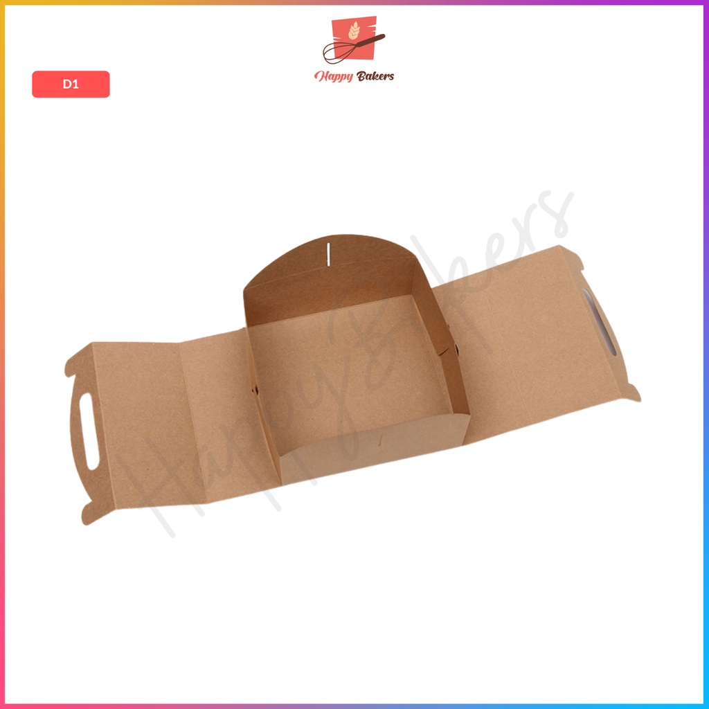 Kraft Cake Box With Handle 8 inches 20cm For Cakes Muffins Cupcakes ...